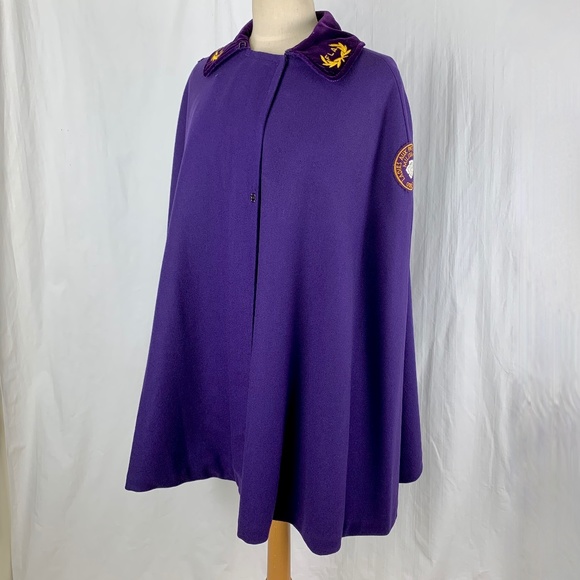 Vintage | Jackets & Coats | Vintage Purple Full Length Cape Os Gold ...